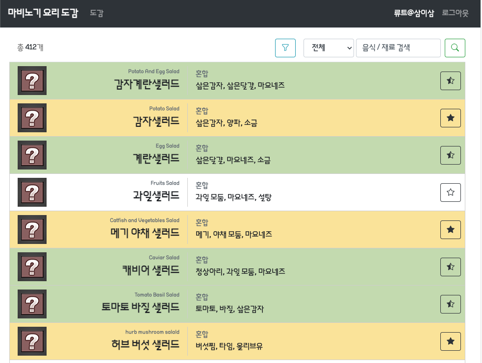 GitHub - rhyun9584/mabi-cook-book: 게임 요리 도감 개인 프로젝트