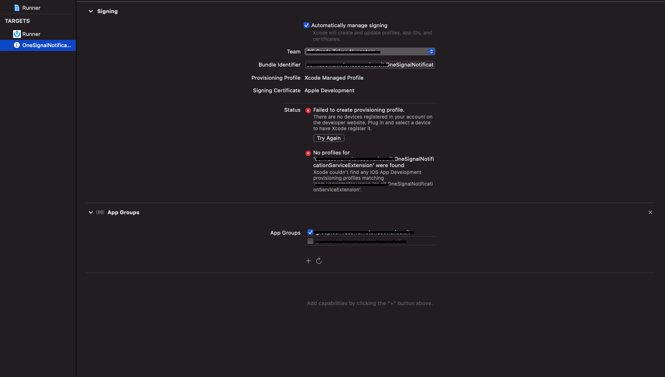No profiles for 'com.xxx.xxx.OneSignalNotificationServiceExtension' were found · Issue #422 ...