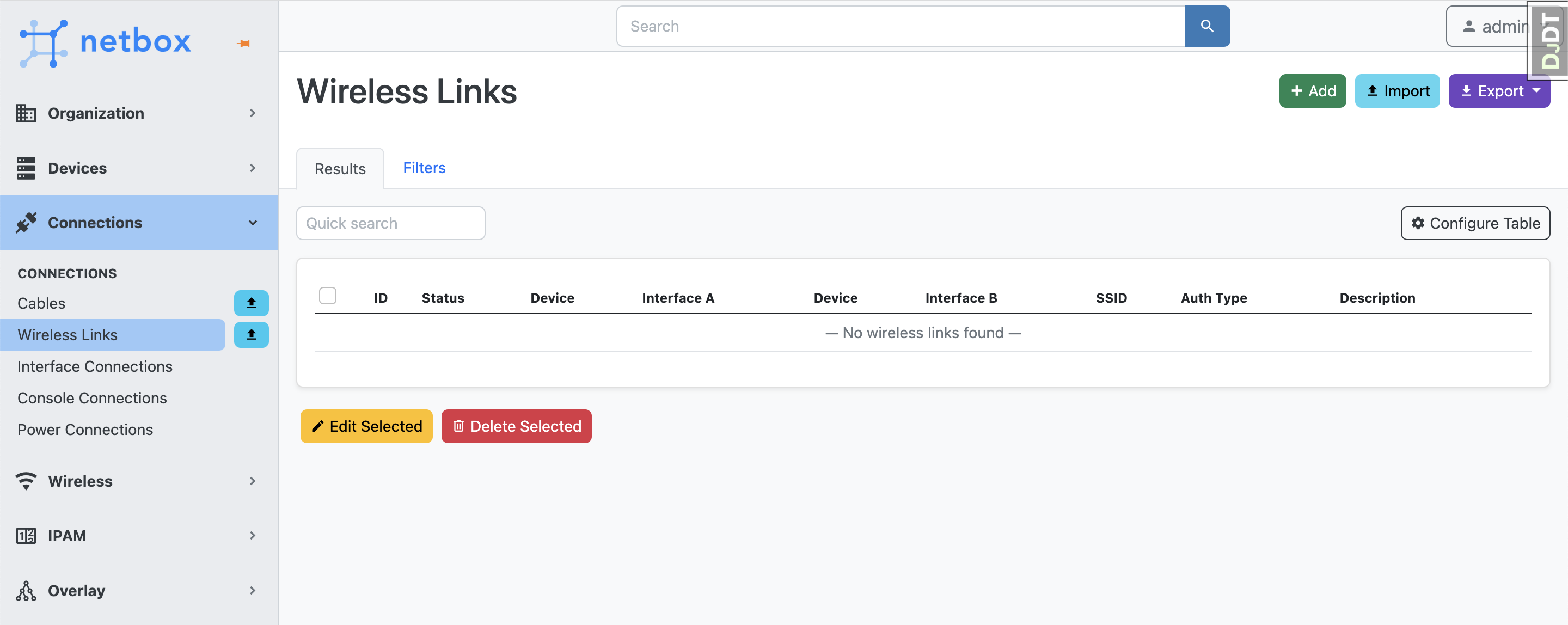 Include "add" button on navigation menu for wireless links · Issue #12862 · netbox-community ...