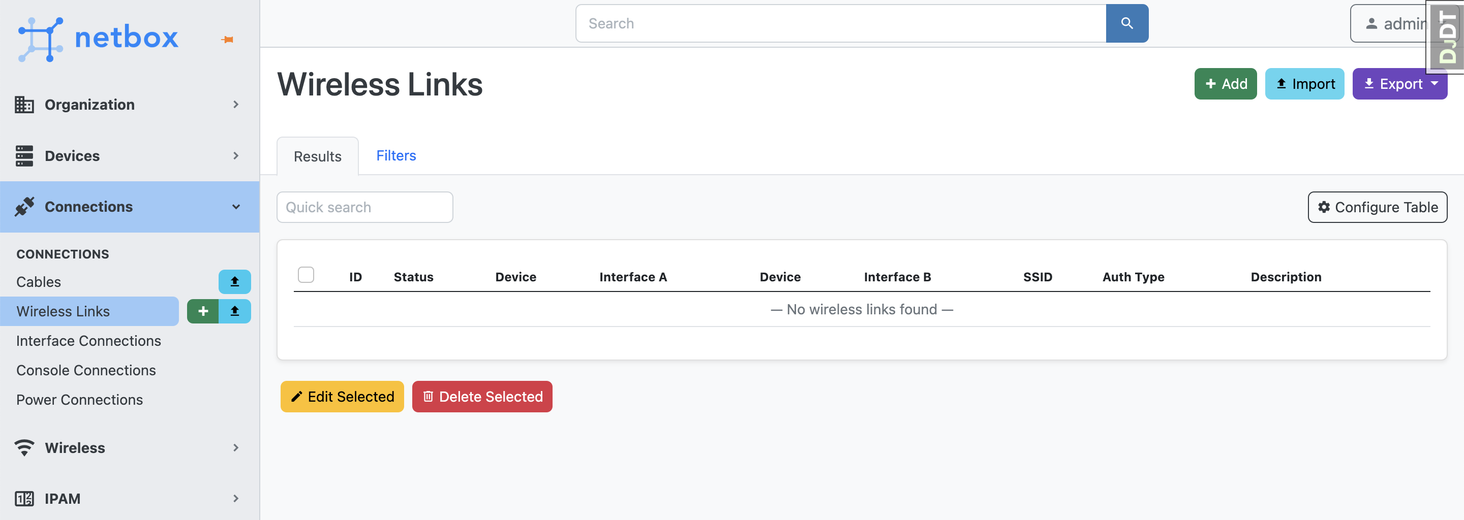 Include "add" button on navigation menu for wireless links · Issue #12862 · netbox-community ...