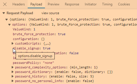 disable_signup not set when using SDK · Issue #642 · auth0/auth0.net · GitHub