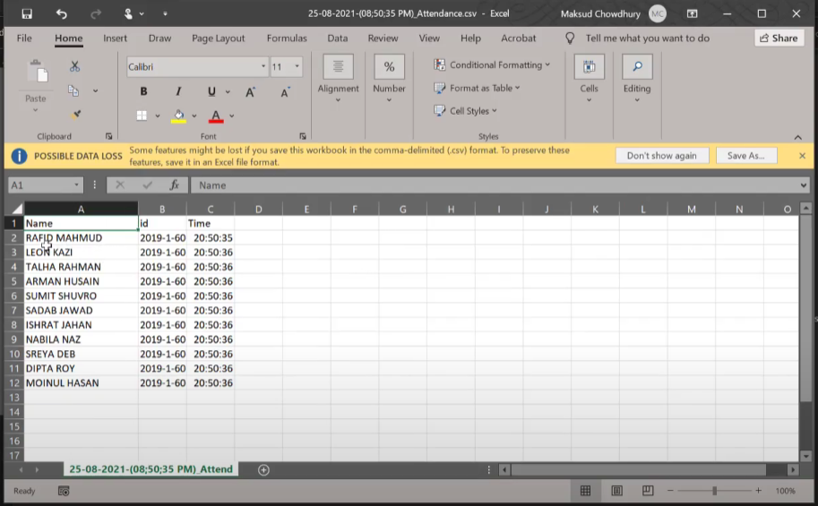GitHub - maksudchowdhury/CVAS_Computer-Visioned-Attendance-System: This application detects ...