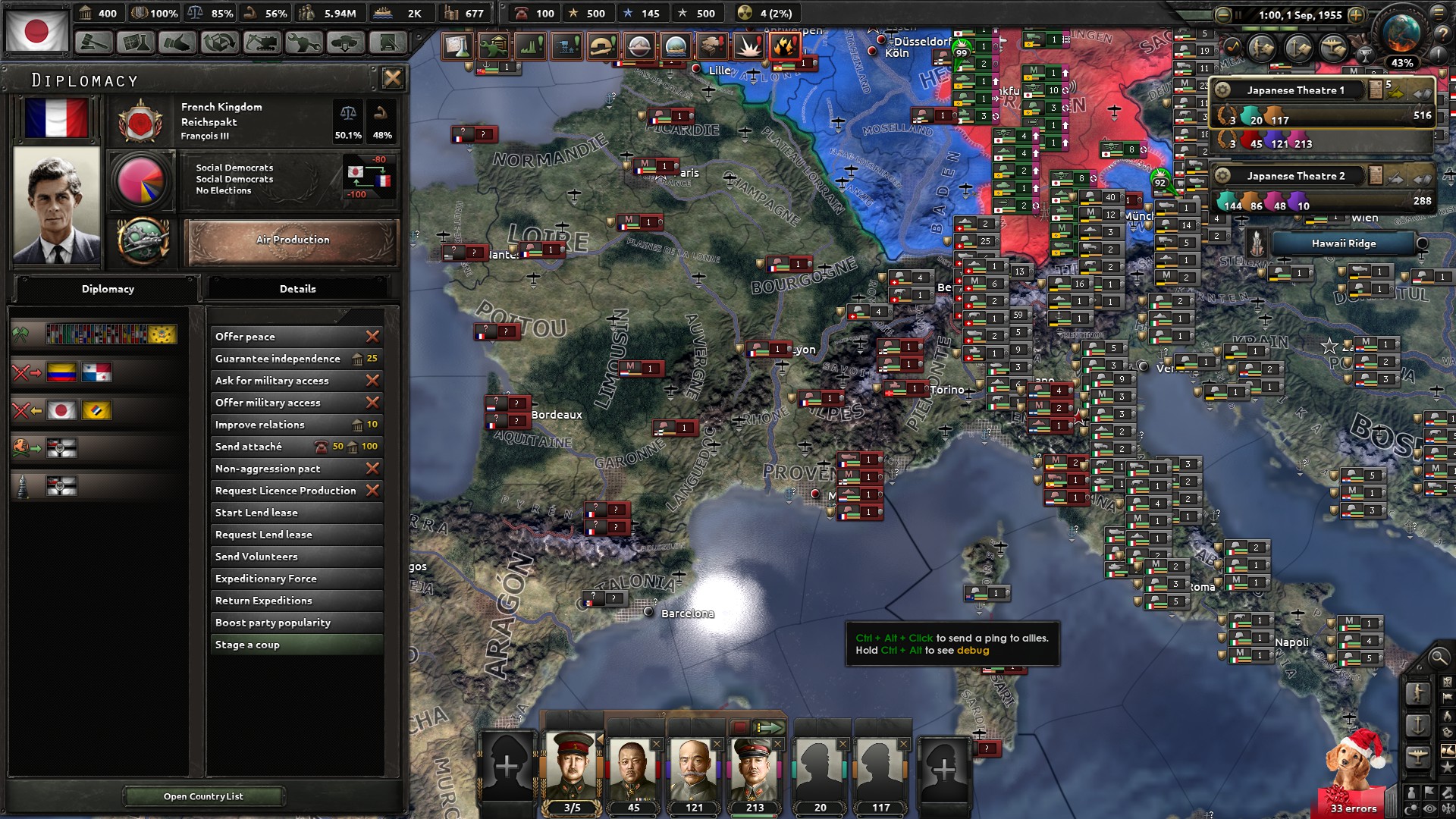 After defeat the Reichspakt as Japan, France mainland passed to france ...