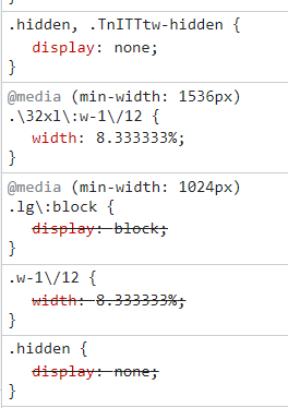 hidden class can not be overwritten by lg:block · tailwindlabs tailwindcss · Discussion #5001 ...