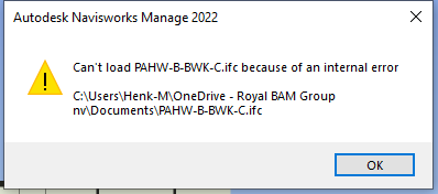 Navisworks 2022 Modern IFC Import wont work after installing update IFC.for.Revit.2022.6.0.0.msi ...