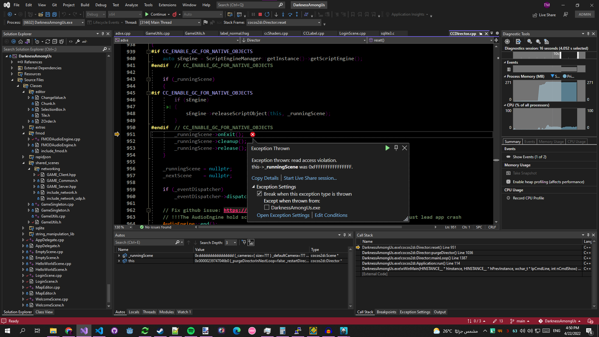 Game crashes whenever it's closed. · Issue #618 · axmolengine/axmol · GitHub