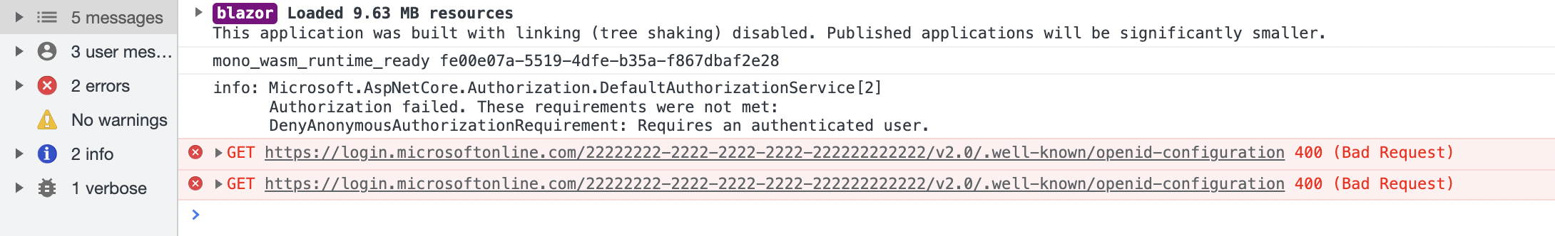 Azure AD authentication fails in a brand new template with correct settings. · Issue #45422 ...