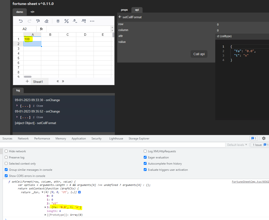 setCellFormat ct value not applied · Issue #182 · ruilisi/fortune-sheet · GitHub