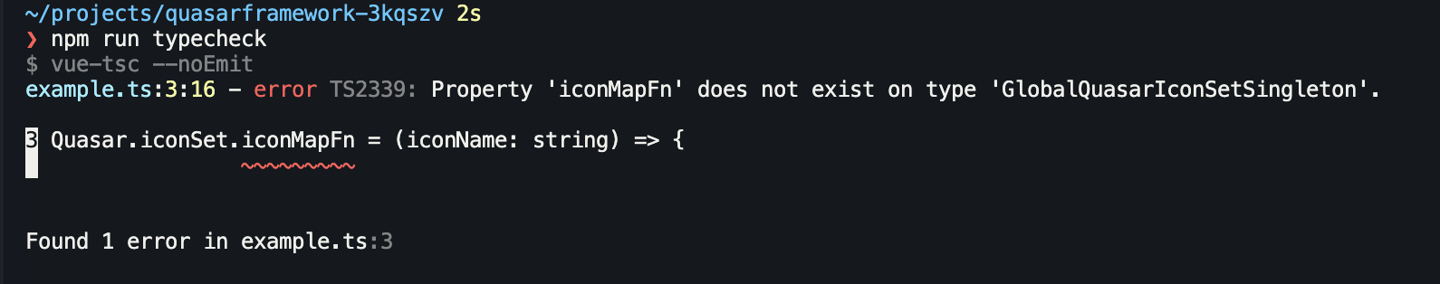 Typescript Using Quasar Iconset Iconmapfn Results In A Type Error · Issue 15420