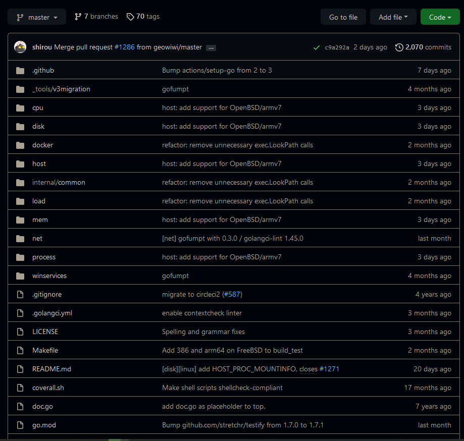 there is no v3 dir :( · Issue #1287 · shirou/gopsutil · GitHub