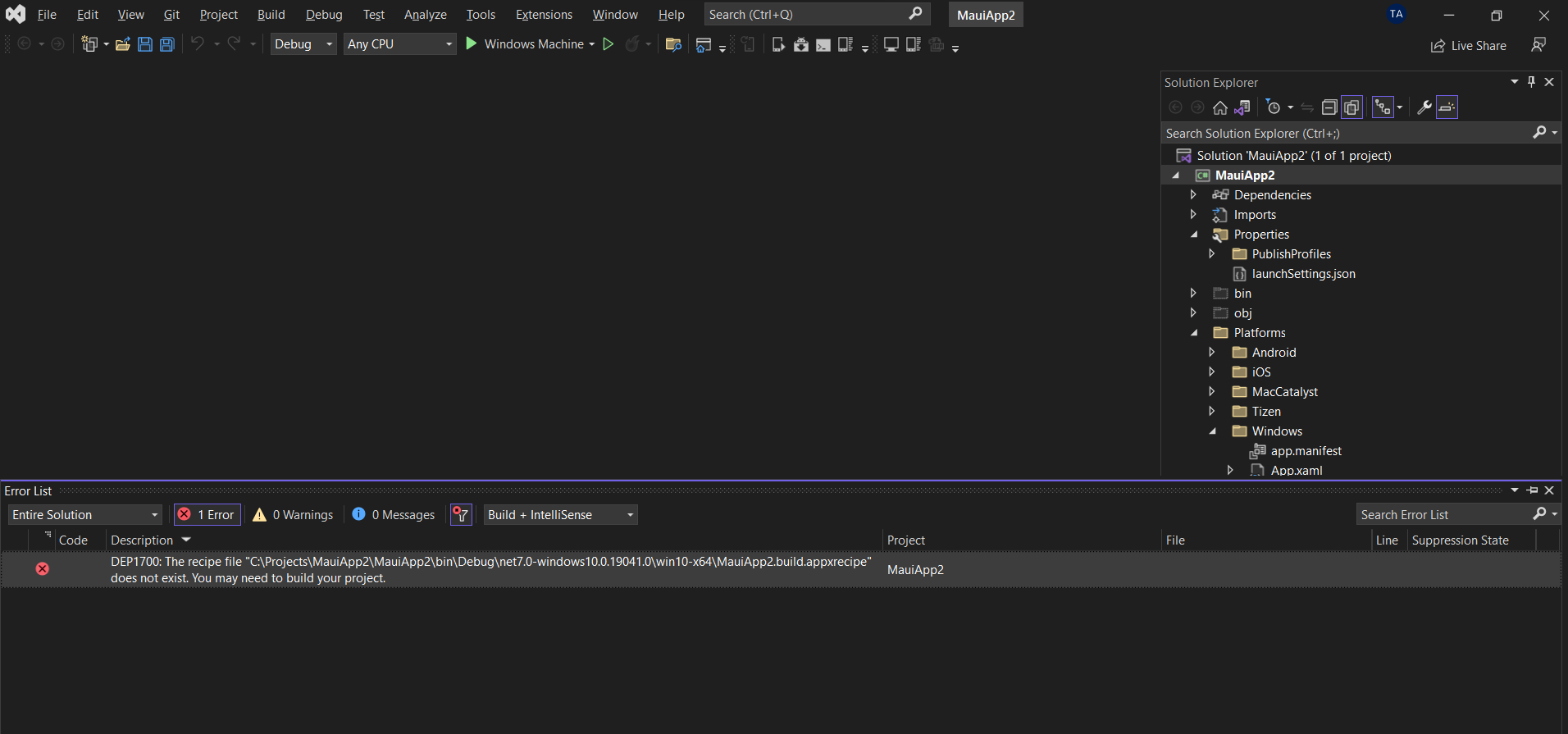 (App Name).build.appxrecipe" does not exist. You may need to build your project · Issue #16975 ...