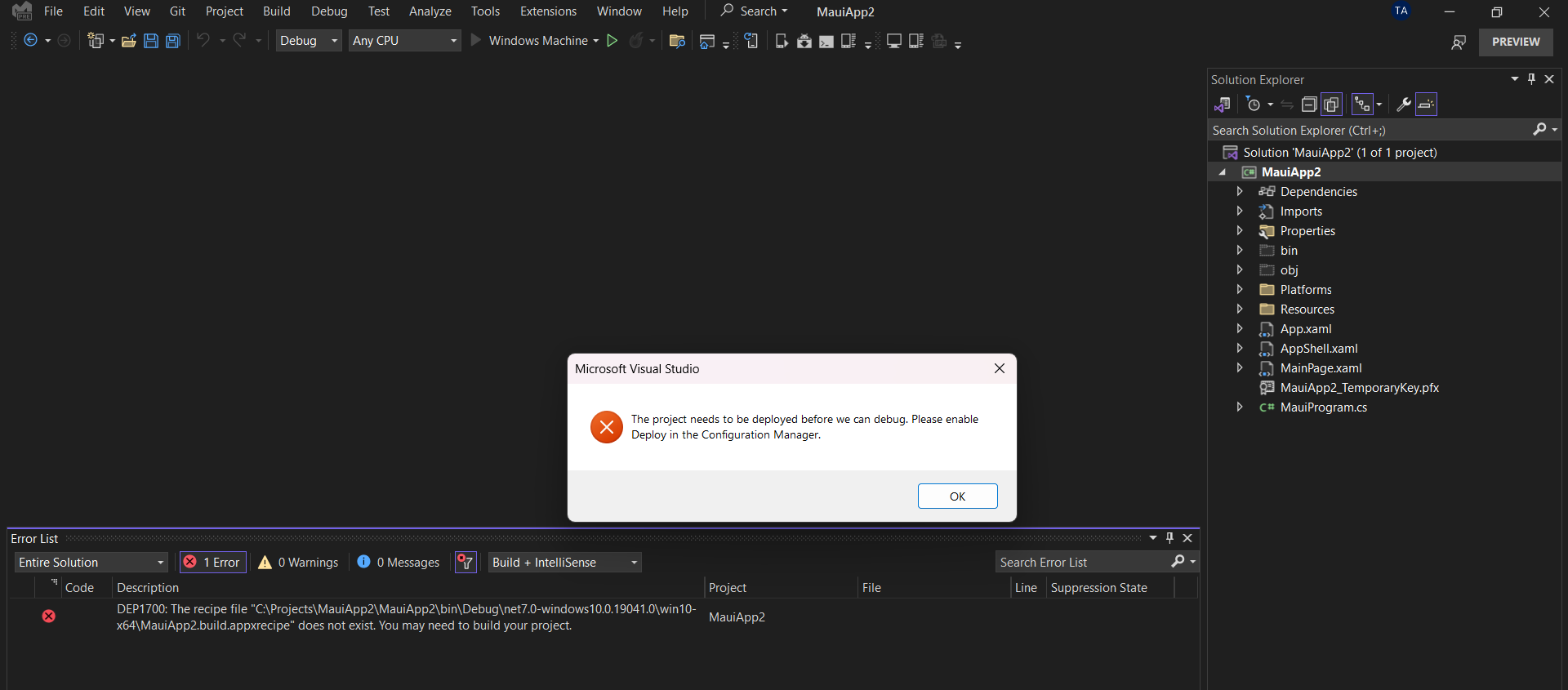 (App Name).build.appxrecipe" does not exist. You may need to build your project · Issue #16975 ...
