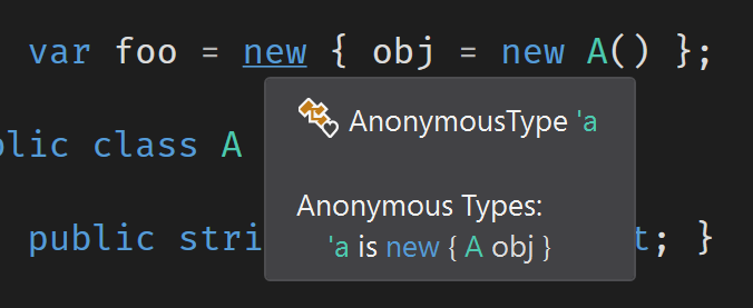 Anonymous type display mismatch for nullable vs non-nullable · Issue ...