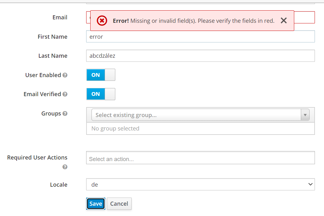 Not Able To Create User With Non English Character In Keycloak 14 Environment · Issue 15449