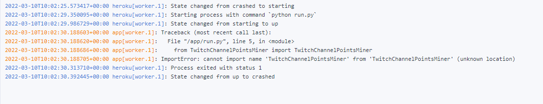 Issue trying to deploy to Heroku · Issue #449 · Tkd-Alex/Twitch-Channel-Points-Miner-v2 · GitHub