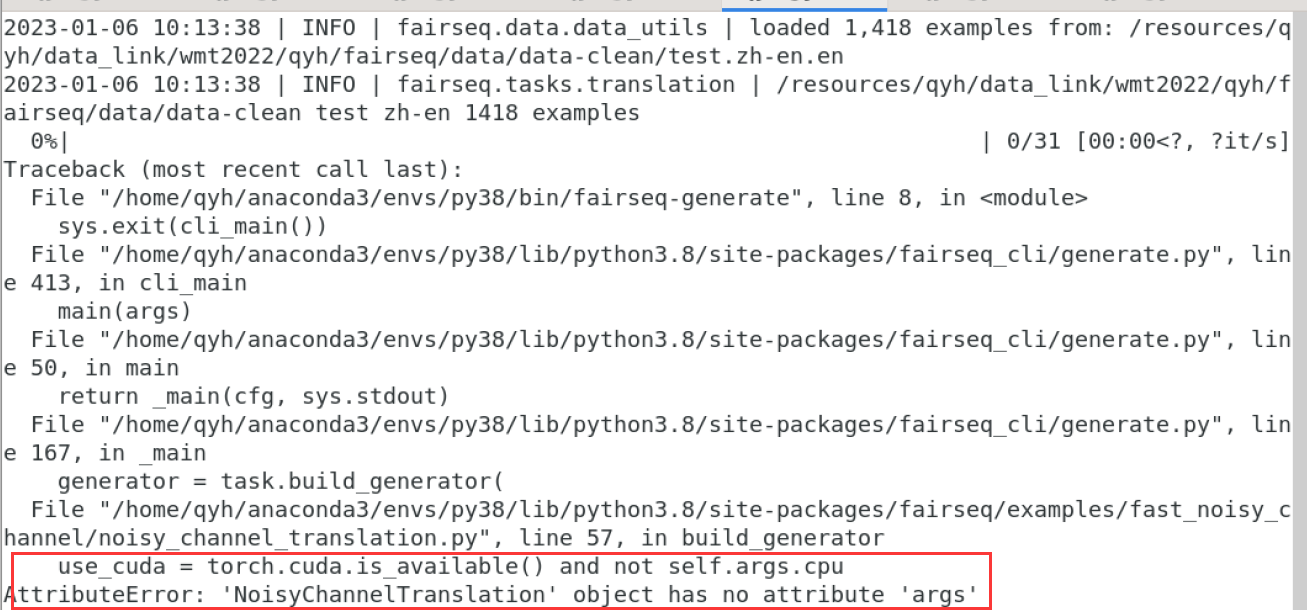 AttributeError: 'NoisyChannelTranslation' object has no attribute 'args' · Issue #4935 ...