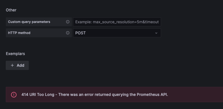 Prometheus Data Source No Data Is Returned For Prometheus 4xx Errors Instead Of The Actual 