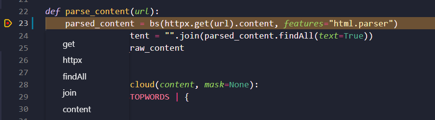 Step into targets showing options from line below as well · Issue #608 · microsoft/debugpy · GitHub