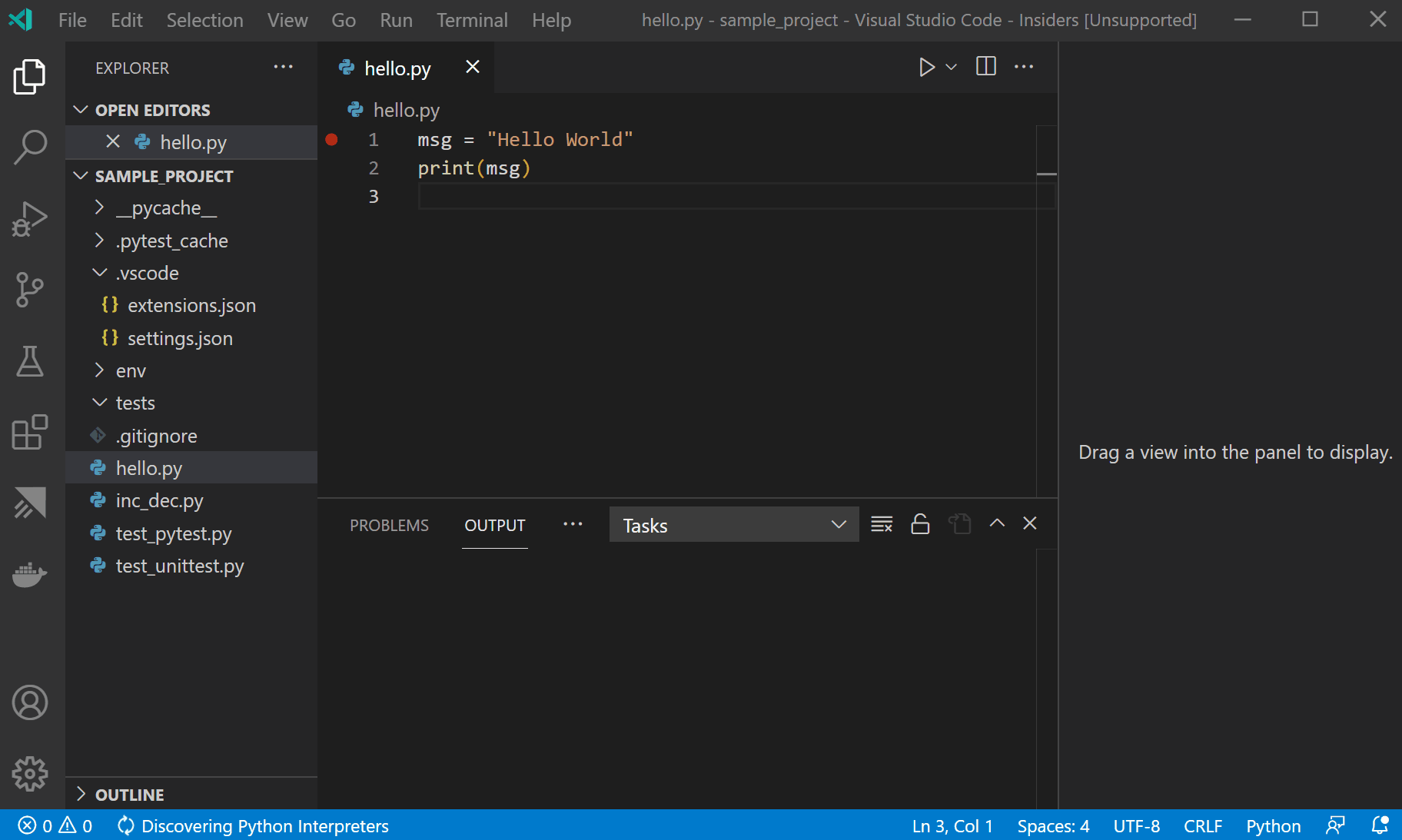 Dragging Docker view to the side panel caused it to be merged with ...