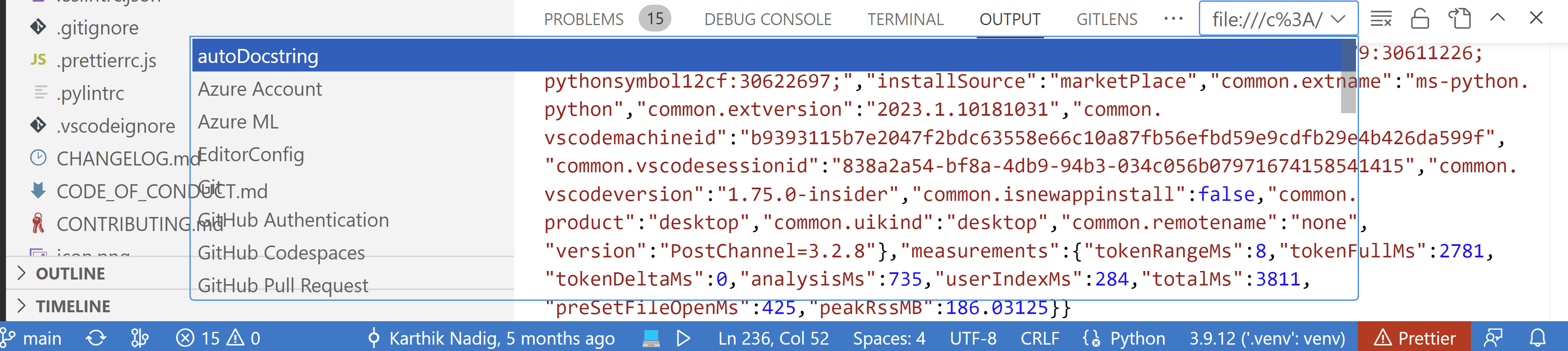 Output Panel issues with Telemetry and Extension Telemetry channels · Issue #171757 · microsoft ...