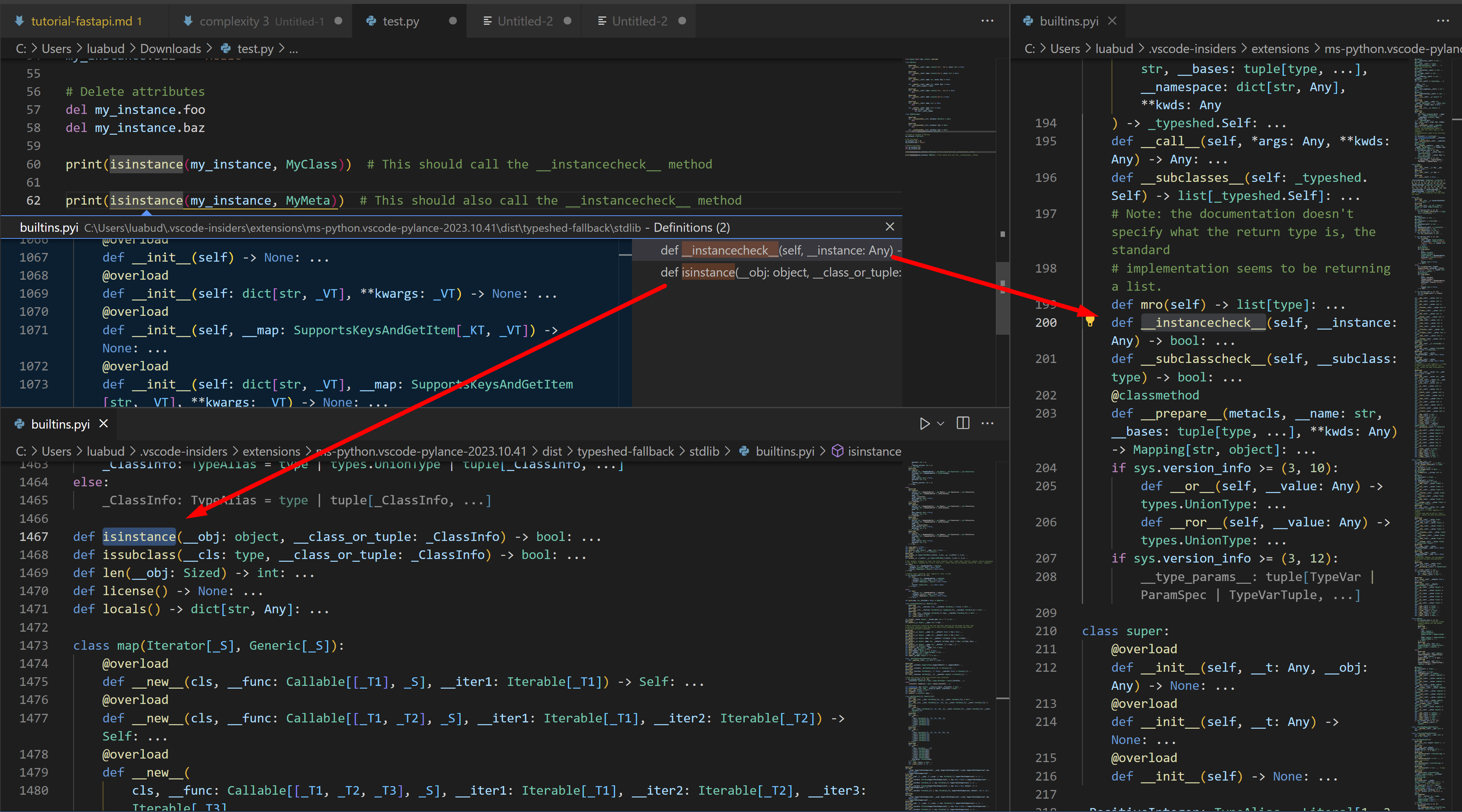 Go to def on isinstance is not offering an option to navigate to ...