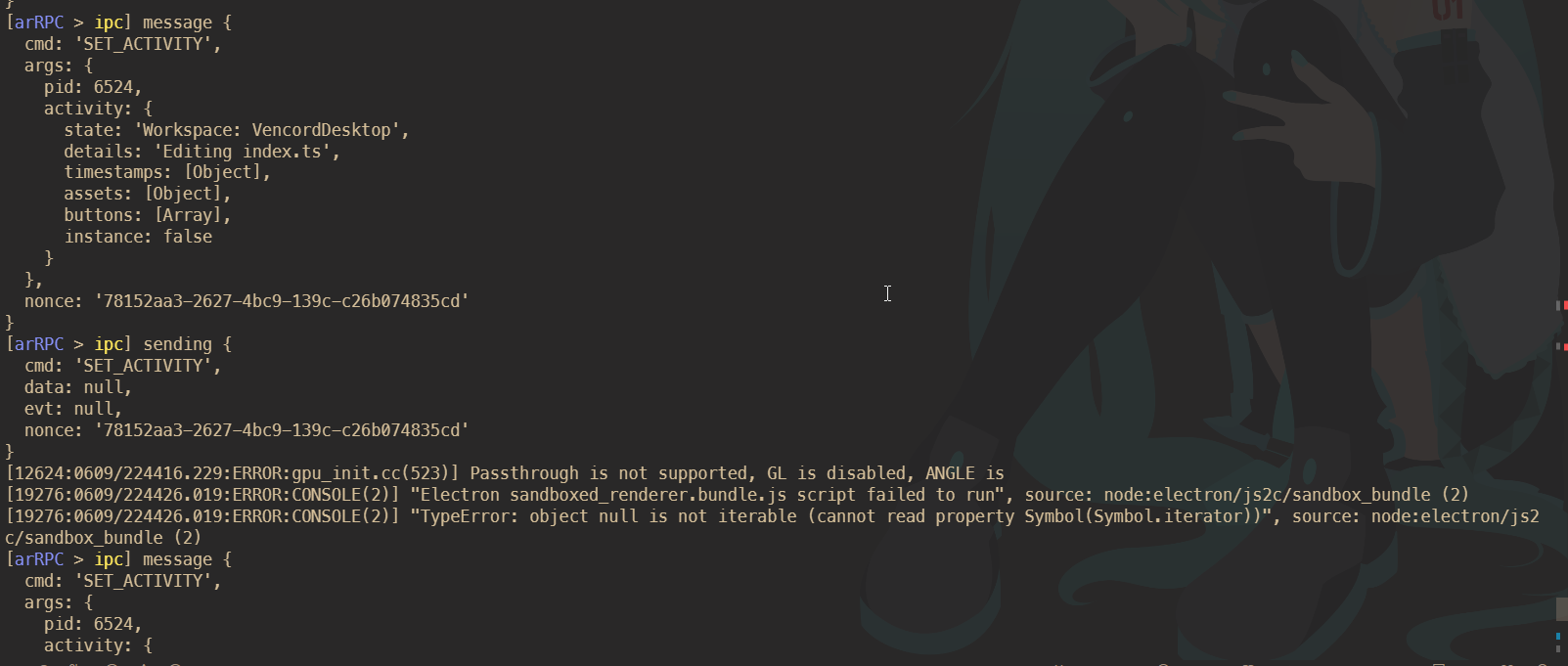 Please add the ability to disable logging · Issue #34 · OpenAsar/arrpc · GitHub