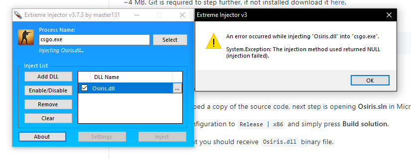 Can´t inject Osiris · Issue #2349 · danielkrupinski/Osiris · GitHub