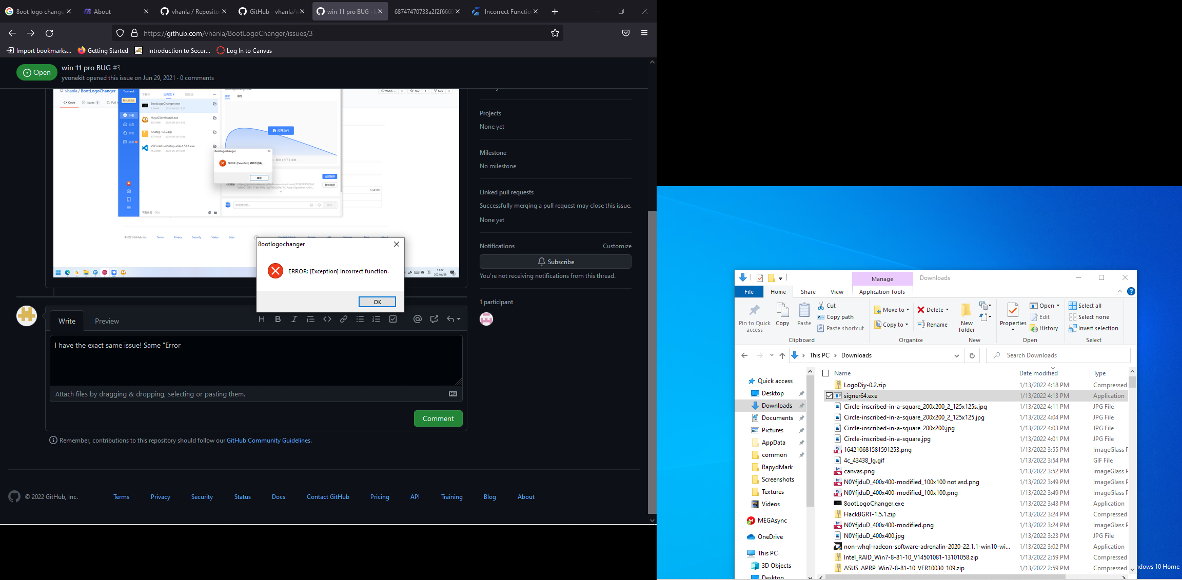 win 11 pro BUG · Issue #3 · vhanla/BootLogoChanger · GitHub
