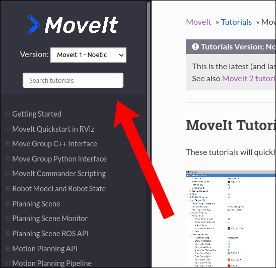 Cannot switch to MoveIt 1 tutorials anymore · Issue #240 · moveit/moveit2_tutorials · GitHub