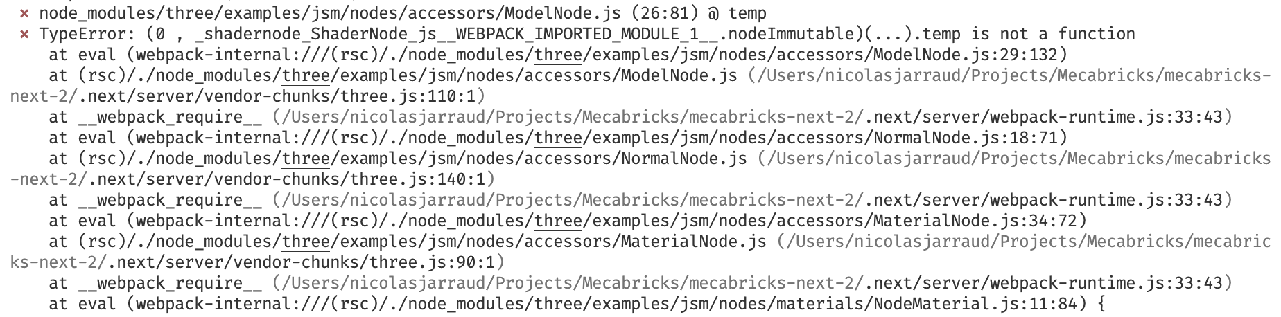 (r158 nodes) Webpack error in ModelNode · Issue #27076 · mrdoob/three.js · GitHub