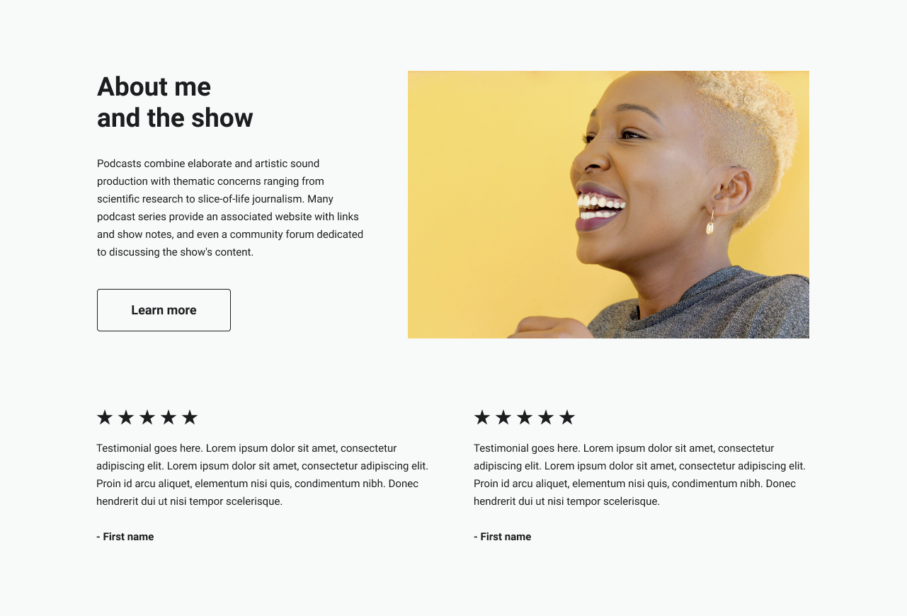 About the Show · Issue #142 · Automattic/blockpatterns · GitHub