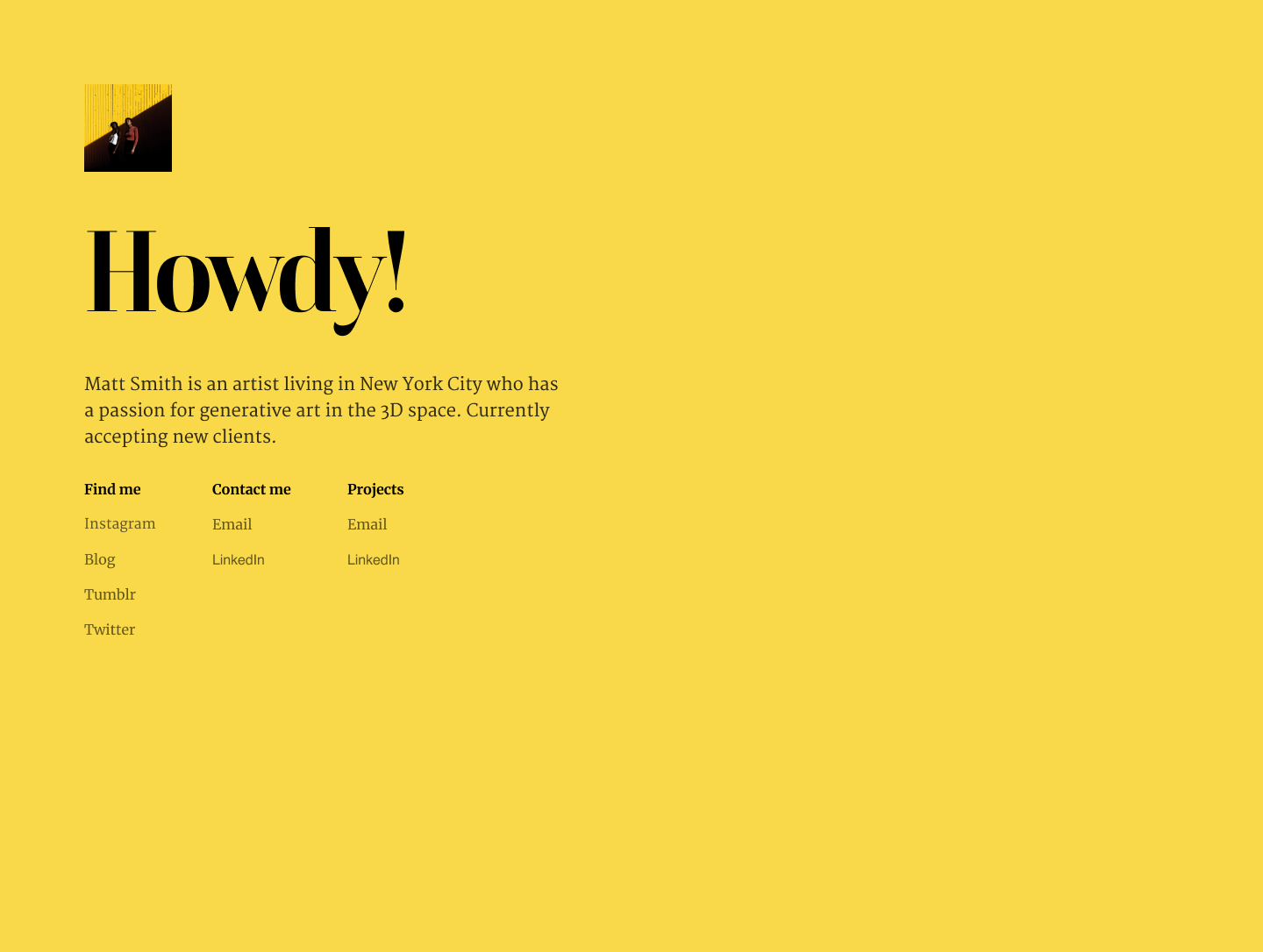 Link in Bio, left-aligned with yellow background · Issue #250 · Automattic/blockpatterns · GitHub