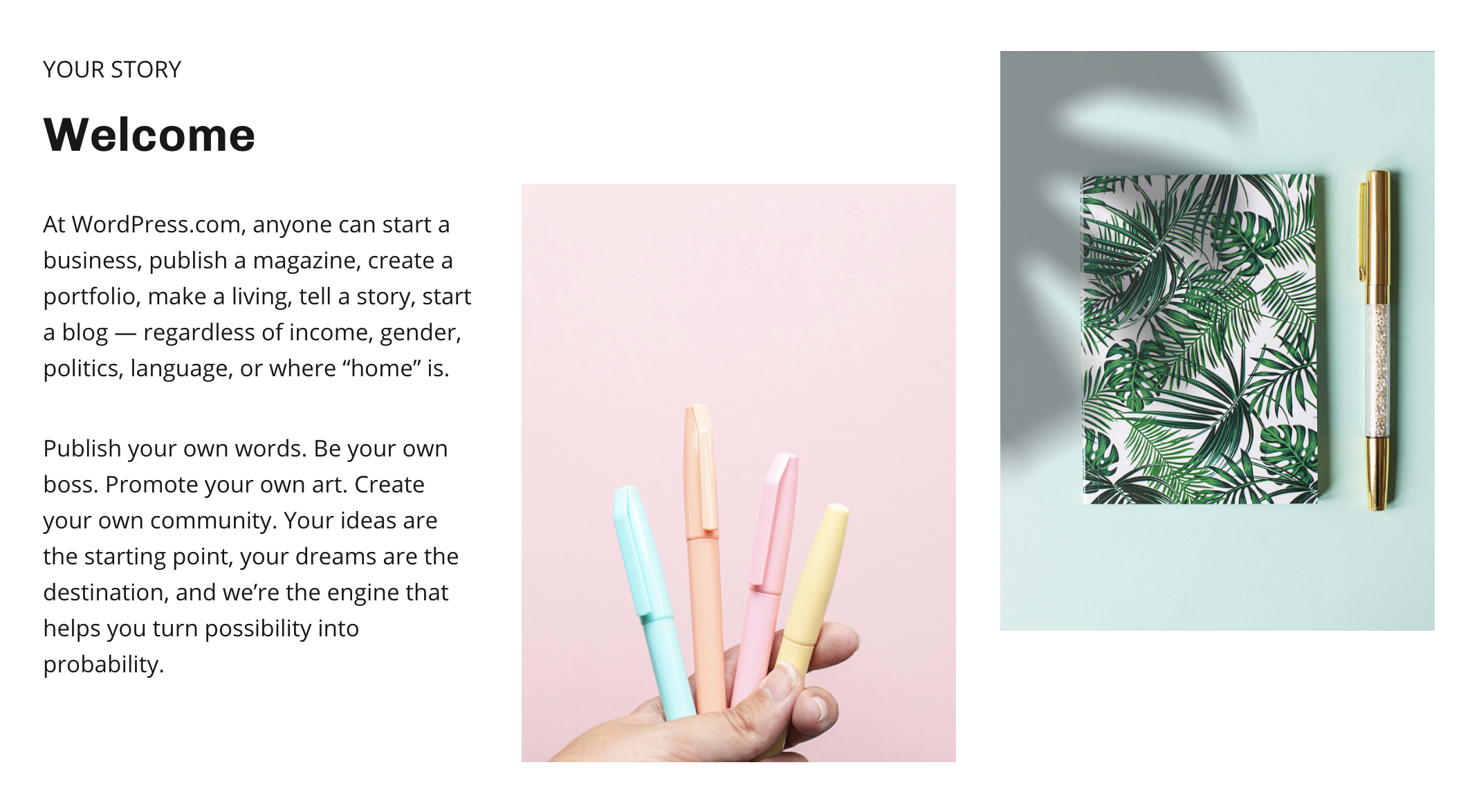 Three columns: text and two images · Issue #28 · Automattic/blockpatterns · GitHub