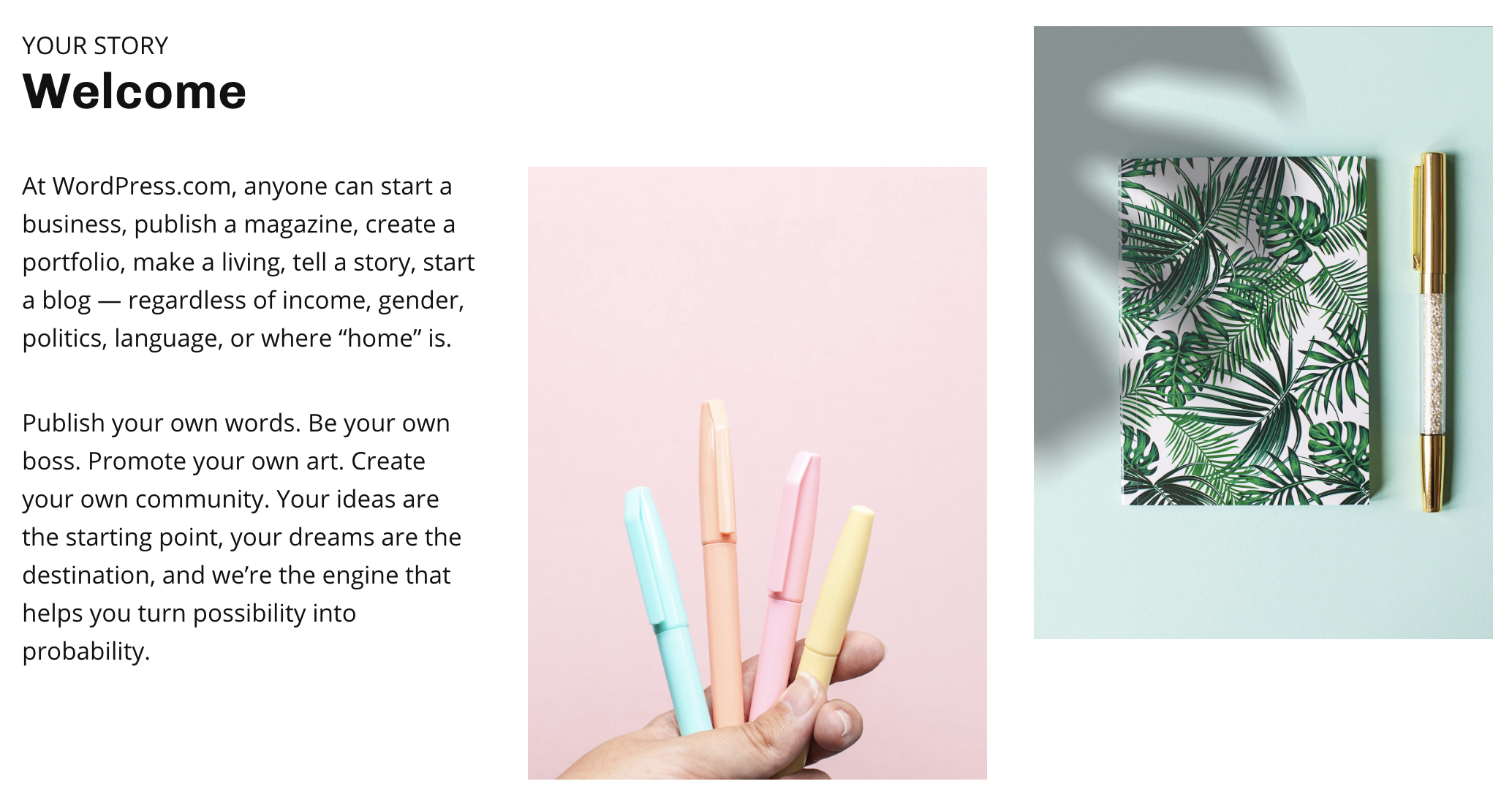 Three columns: text and two images · Issue #28 · Automattic/blockpatterns · GitHub