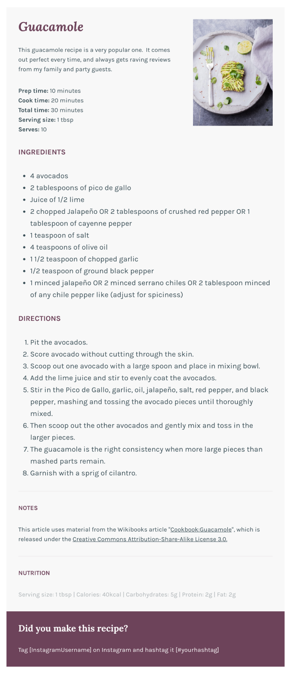 Recipe with grey background and image on the right · Issue #120 · Automattic/blockpatterns · GitHub