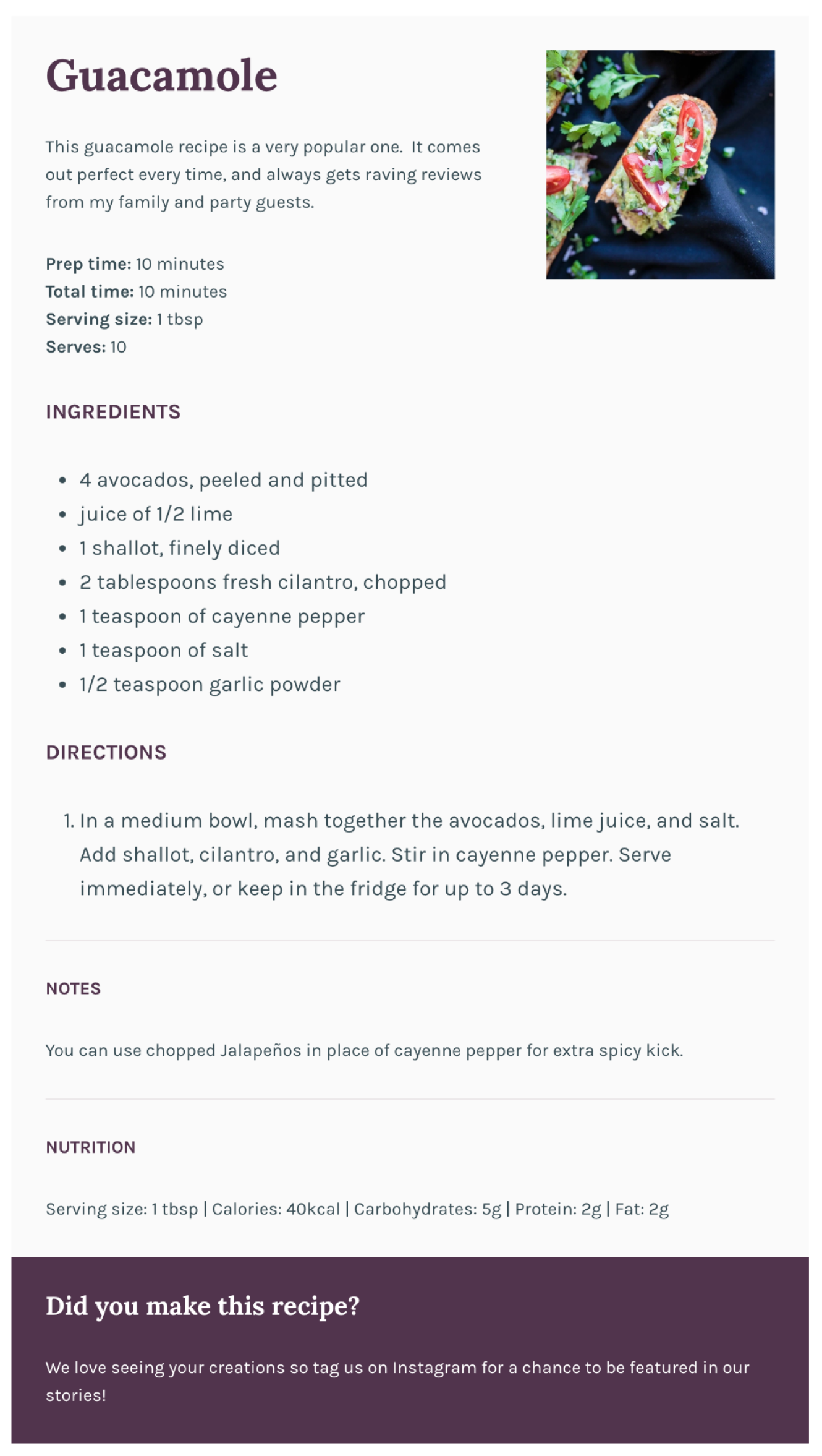 Recipe with grey background and image on the right · Issue #120 · Automattic/blockpatterns · GitHub