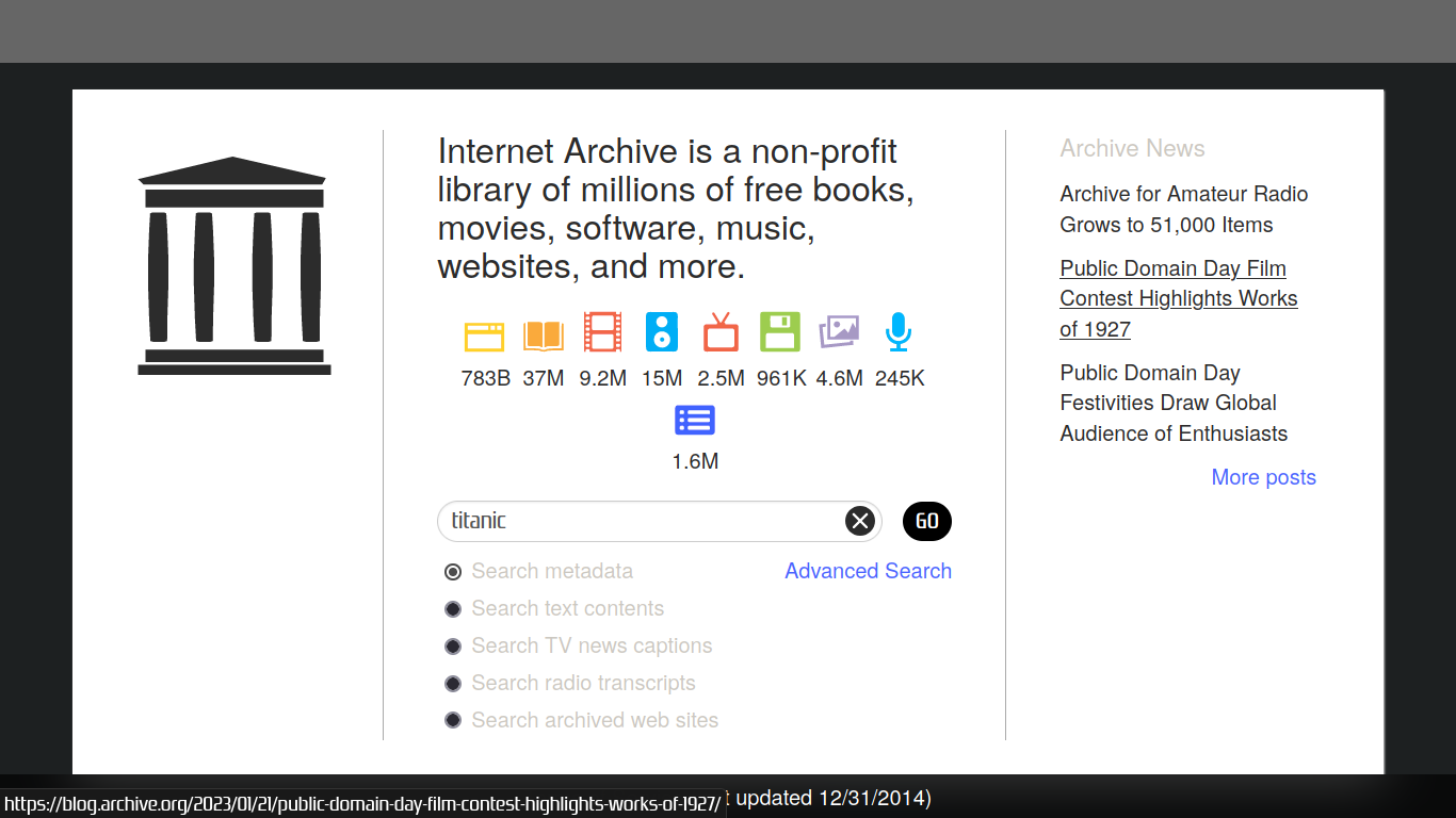 [Broken Website] archive.org · Issue #10693 · darkreader/darkreader ...