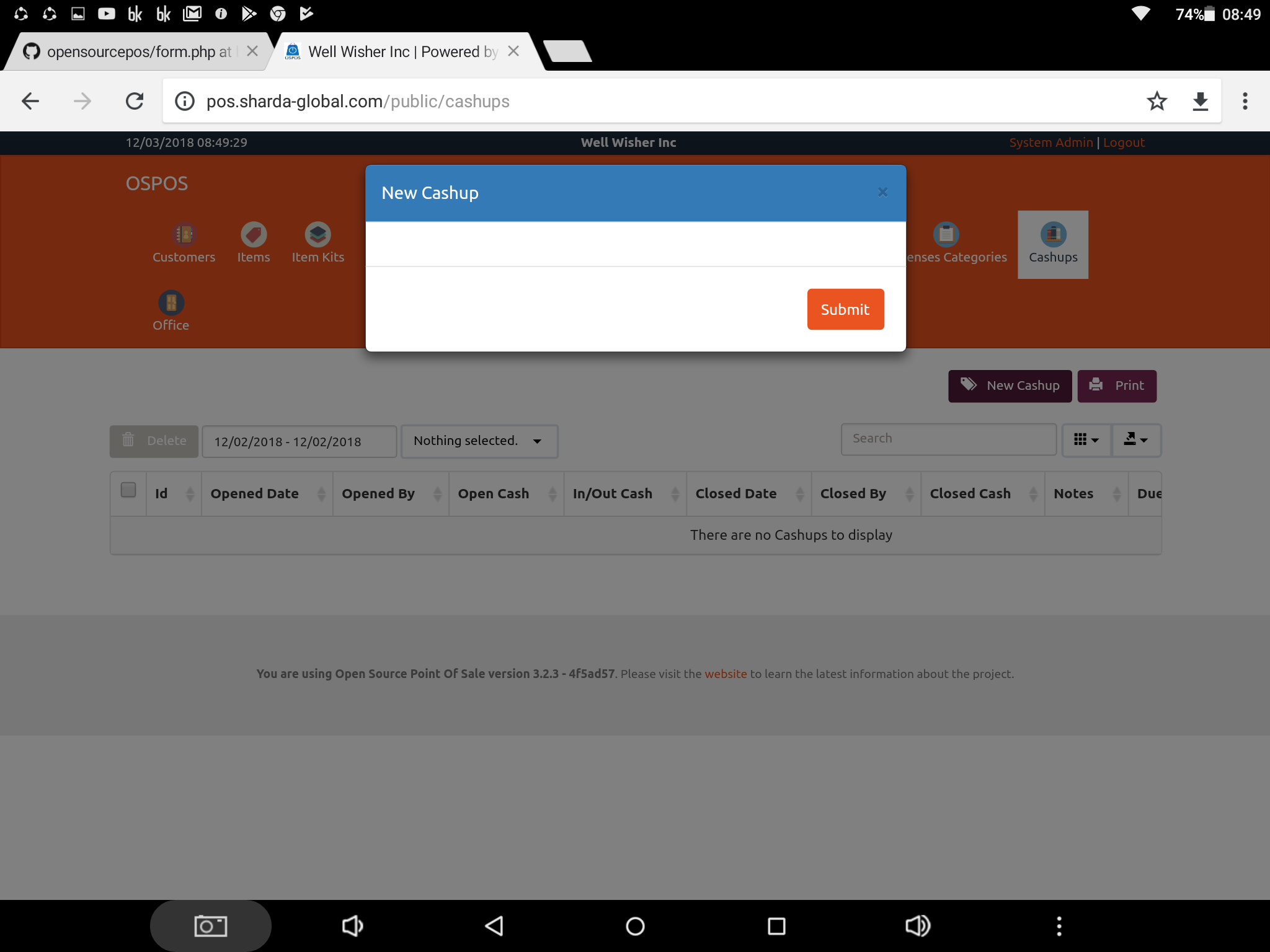 Updating files manually to added Cashups feature · Issue #2258 · opensourcepos/opensourcepos ...