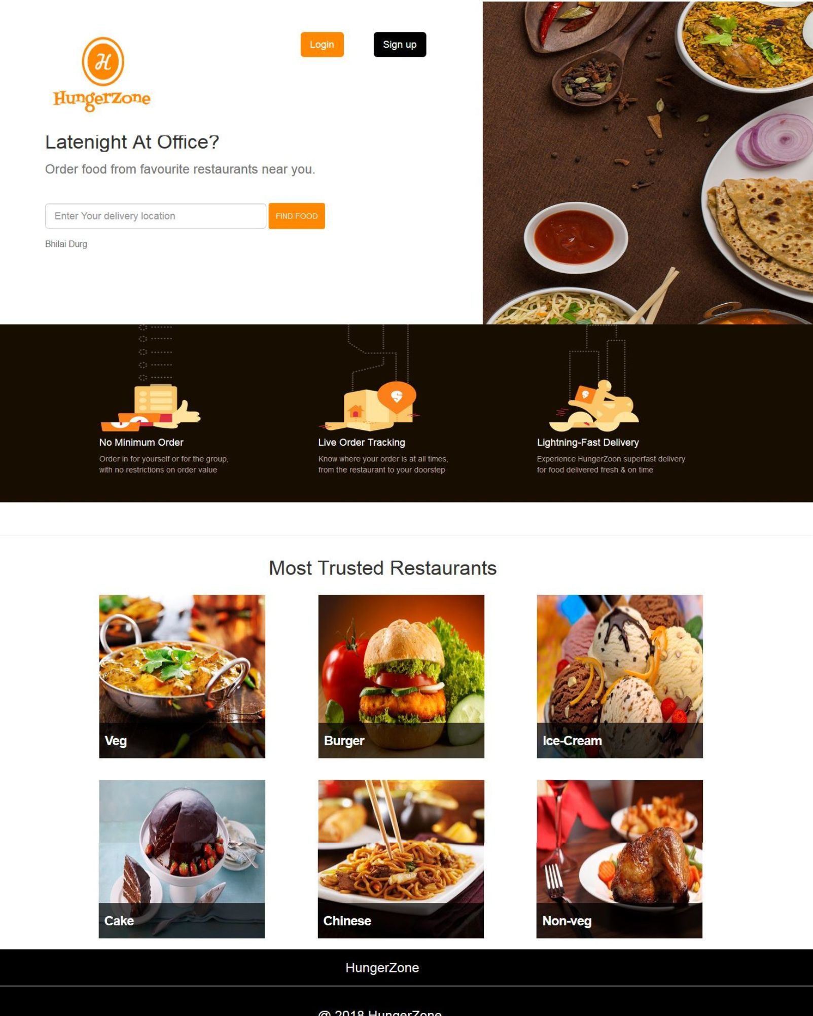 GitHub - Yashsinghpy/hungerzone: Online food delivery web app