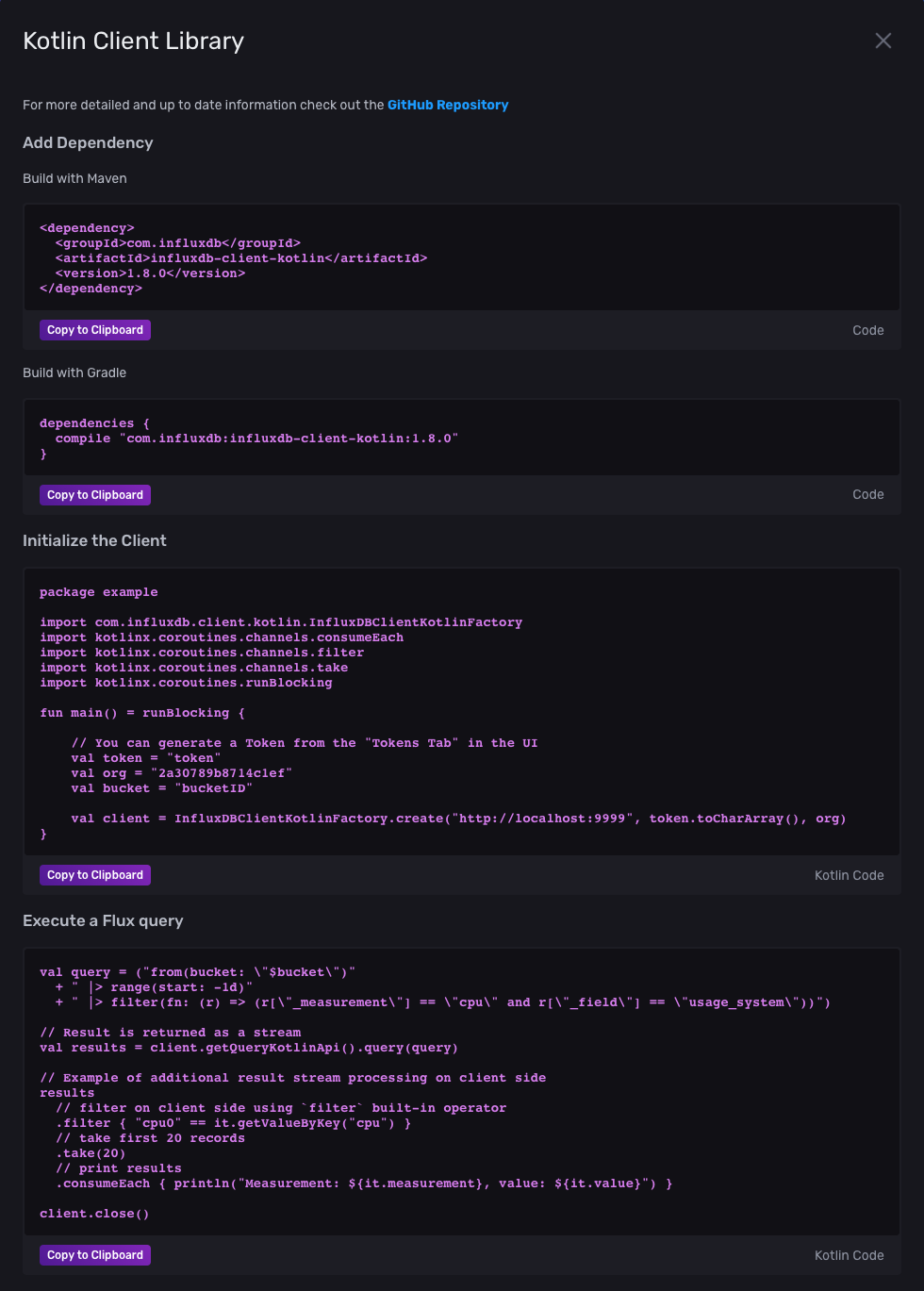 Kotlin examples are written in Java · Issue #155 · influxdata/influxdb-client-java · GitHub