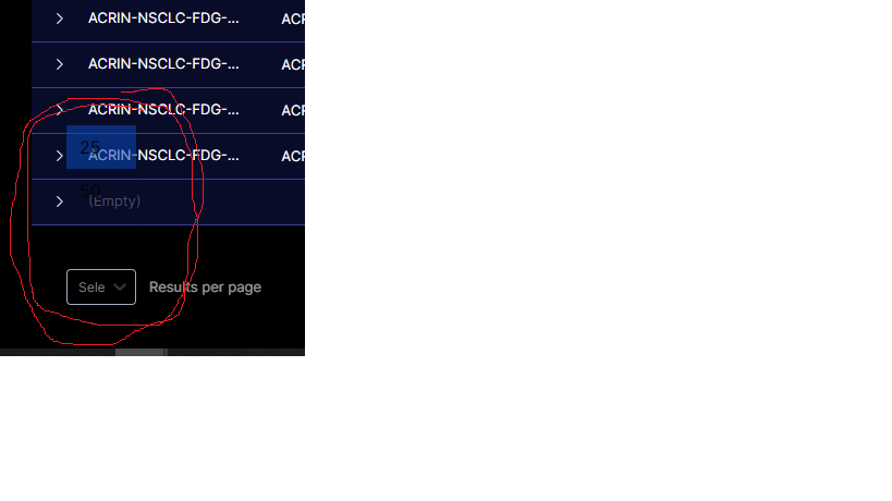 Results Per Page Dropdown is hard to see · Issue #3268 · OHIF/Viewers · GitHub