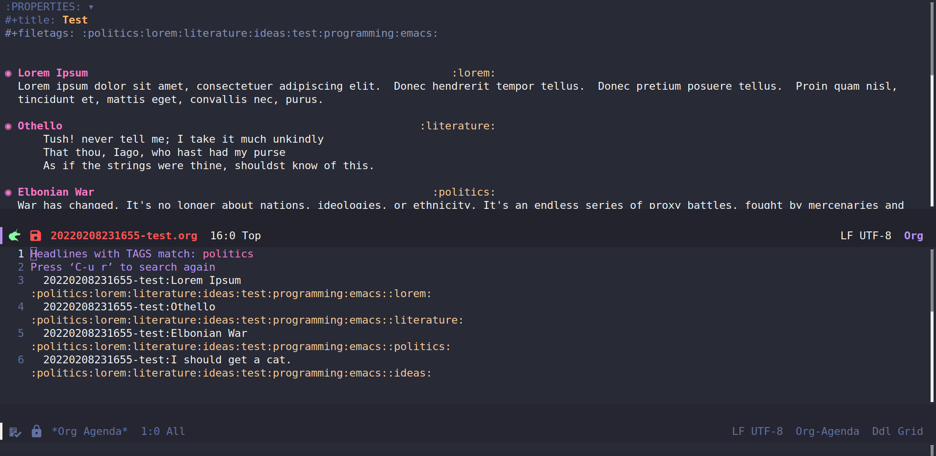 Summary / List of every heading tagged with a particular tag or group of tags. · Issue #2110 ...