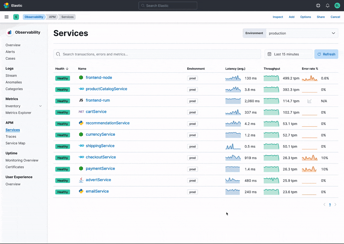 [Metrics UI] Add Inventory items to side navigation · Issue #108263 · elastic/kibana · GitHub