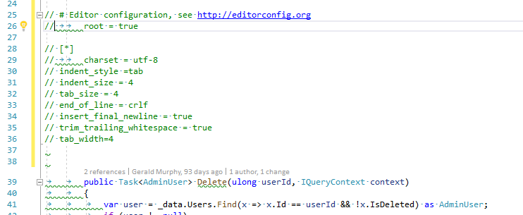 SA1027 - Tabs and spaces should be used correctly, does not respect indent_style in editorconfig ...