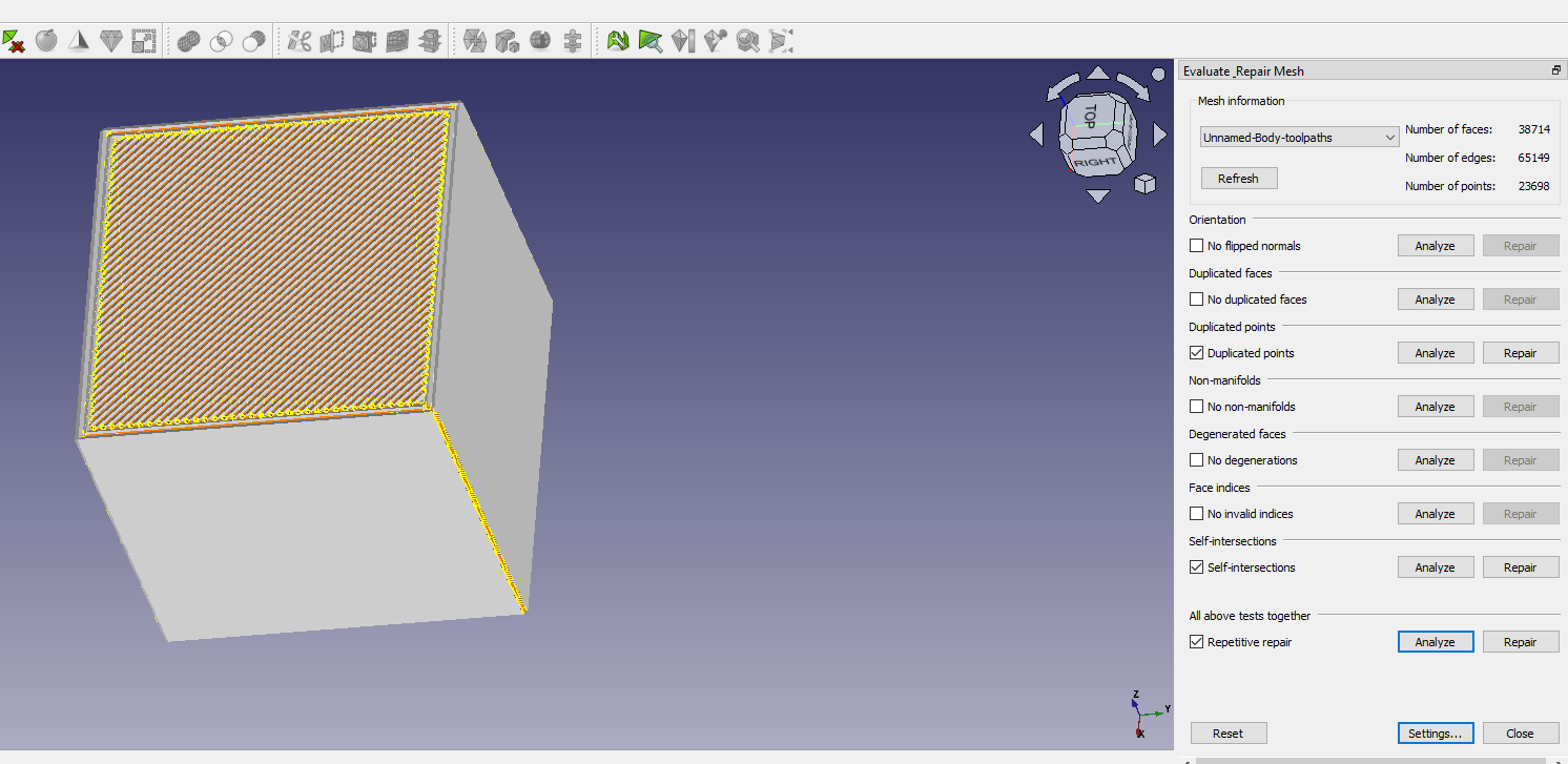 Export of shelled and infilled (but not sliced) geometry, or, repaired toolpath mesh export ...