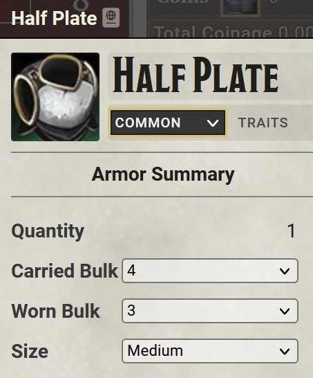 Item bulk amounts are adjusted according to vehicle size as though vehicles were creatures ...