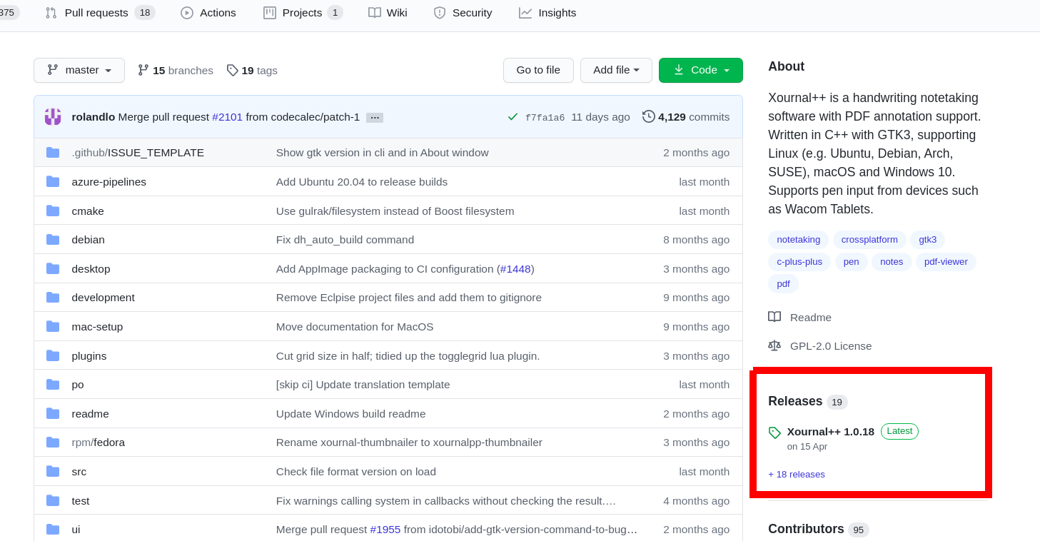 Releases Page - add Link to Main README.md · Issue #2089 · xournalpp ...