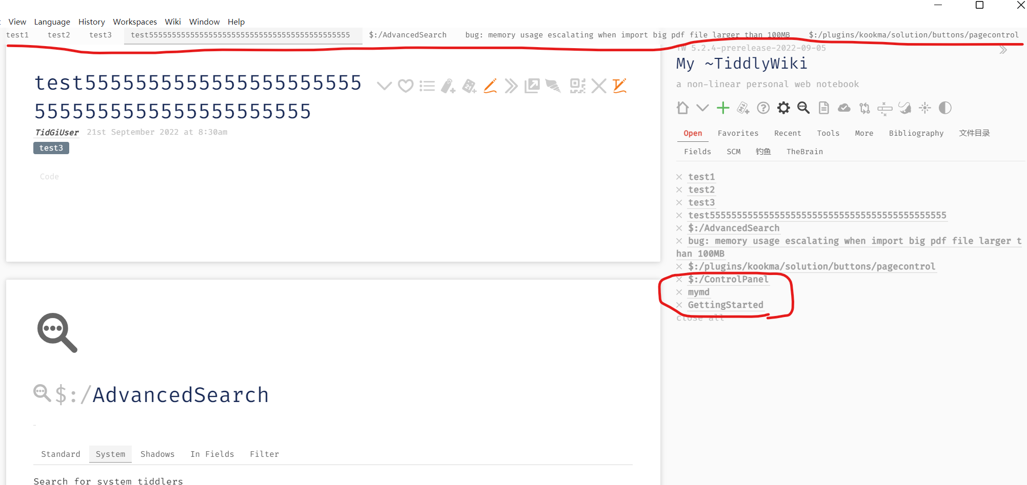 bug: UI problem about plugins:Opened Tiddlers Bar, Menu Bar, inverse-link-and-folder · Issue ...