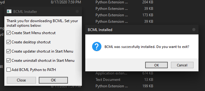 BCML Doesn't install itself but presents a message saying it was successfully installed · Issue ...