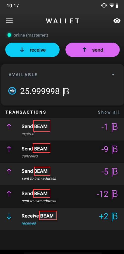 Main screen redesign · Issue #297 · BeamMW/android-wallet · GitHub